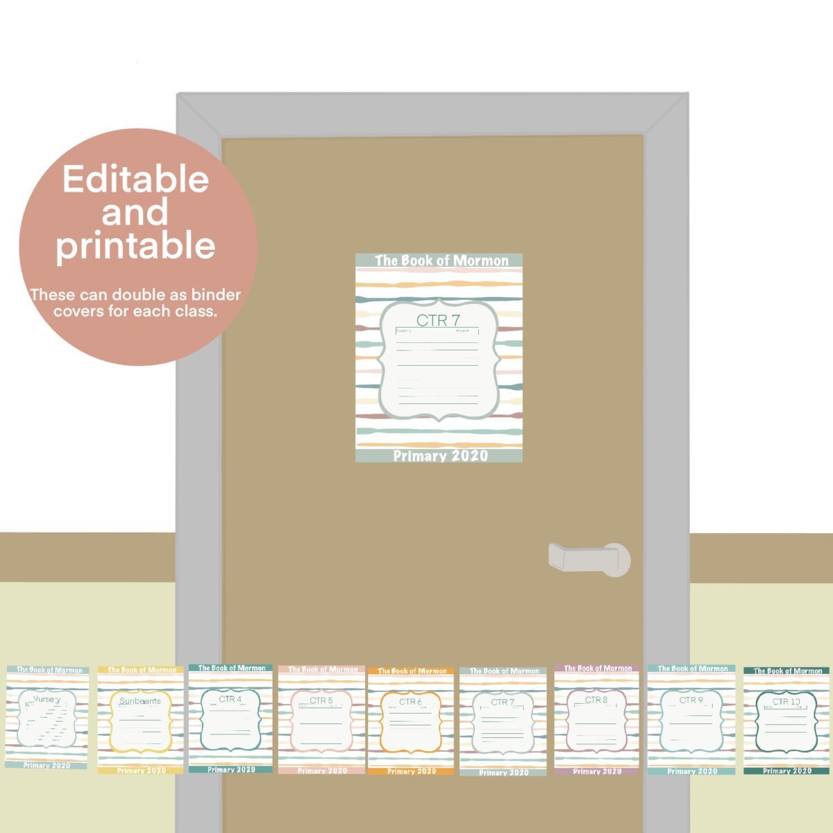 Primary Door Signs - Come Follow Me FHE