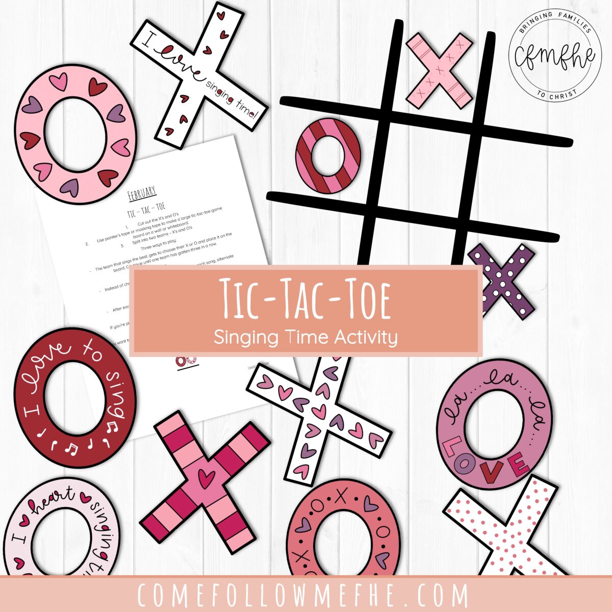 Tic-Tac-Toe Singing Time Activity - Come Follow Me FHE