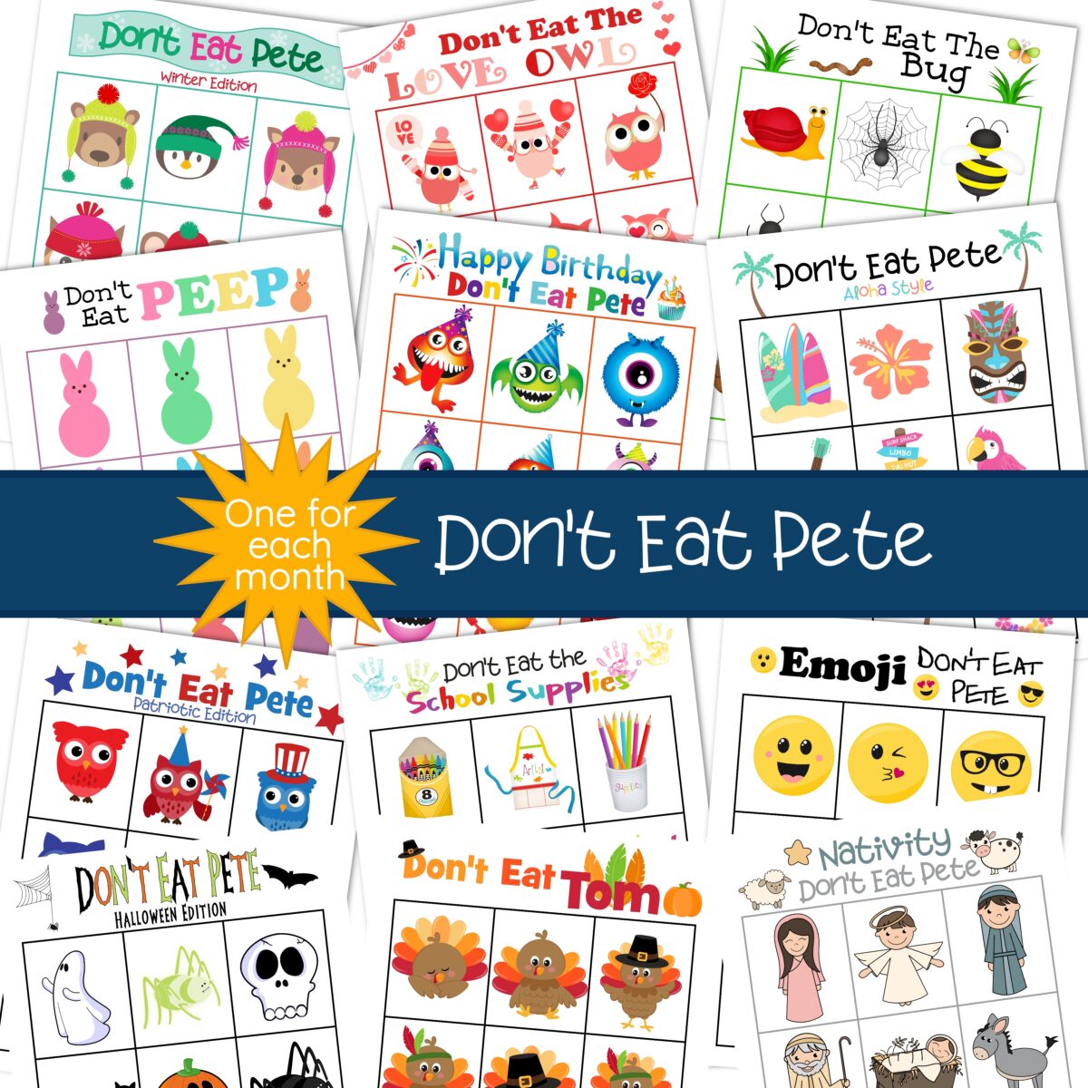 Don't Eat Pete - 12 Game Boards - Come Follow Me FHE