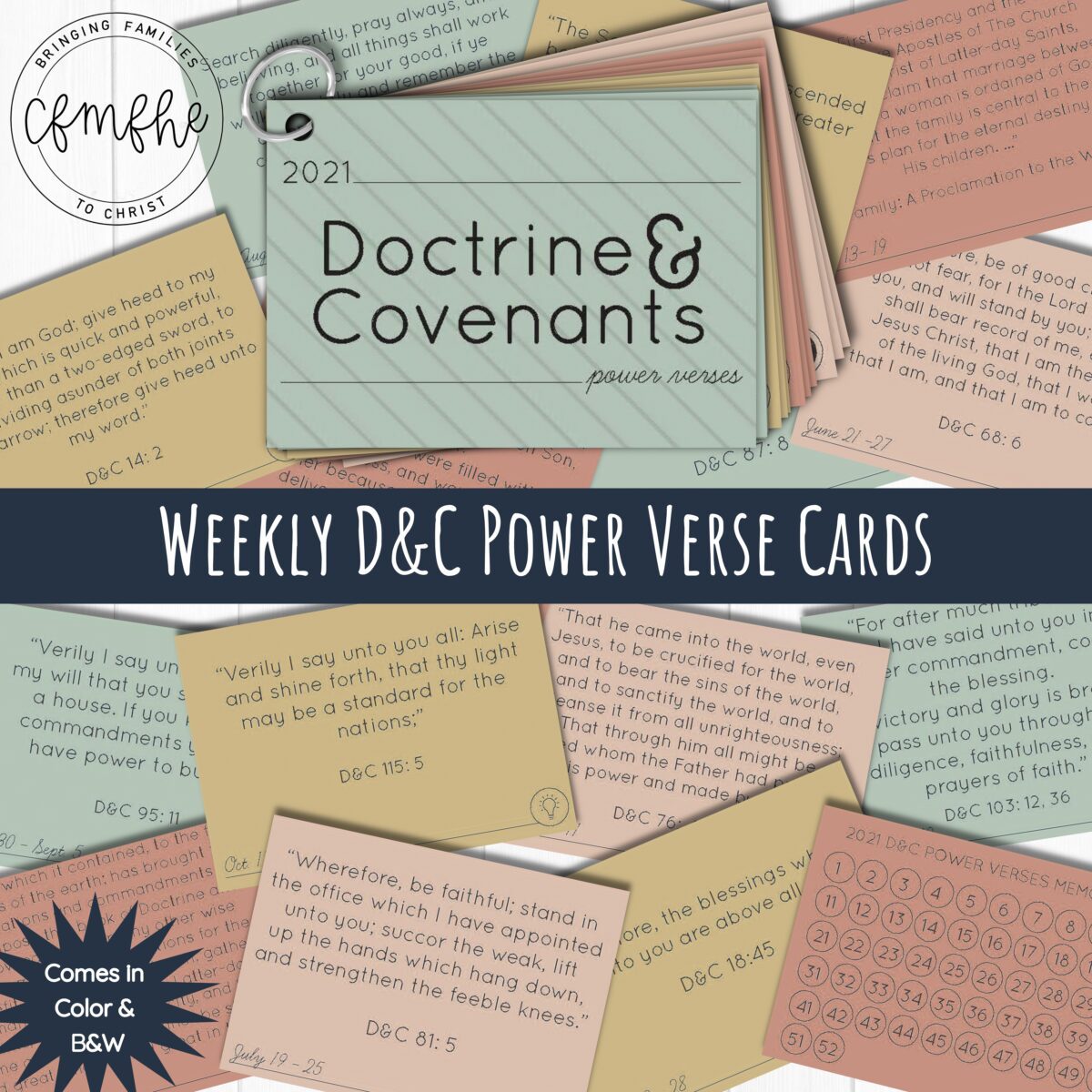 D C Weekly Power Verse Cards Come Follow Me Fhe