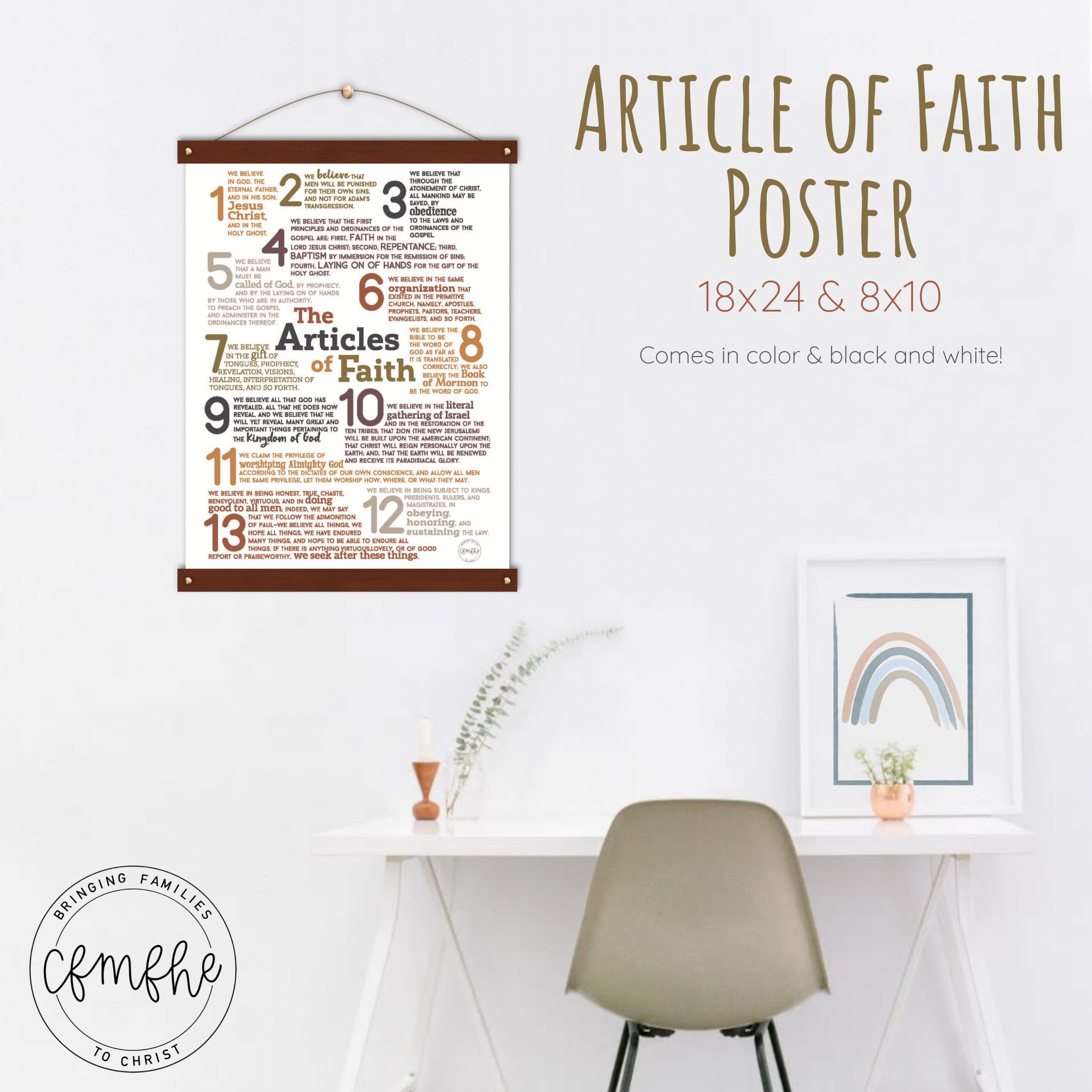 Articles of Faith Poster - Come Follow Me FHE