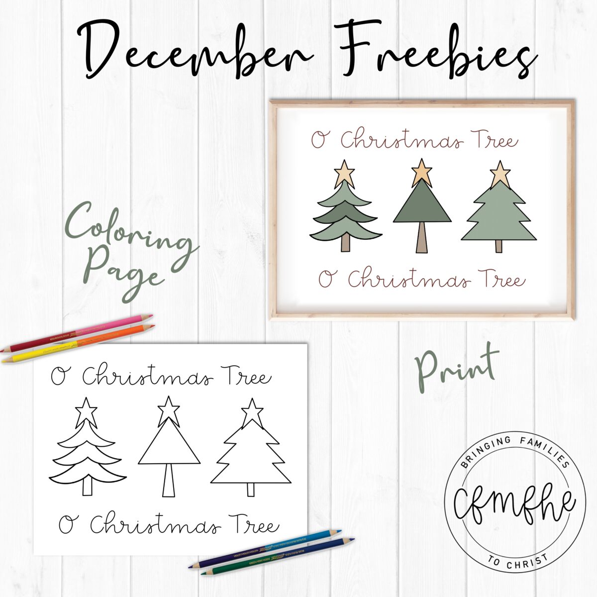 Oh Christmas Tree Print and Coloring Page Freebie - Come Follow Me FHE
