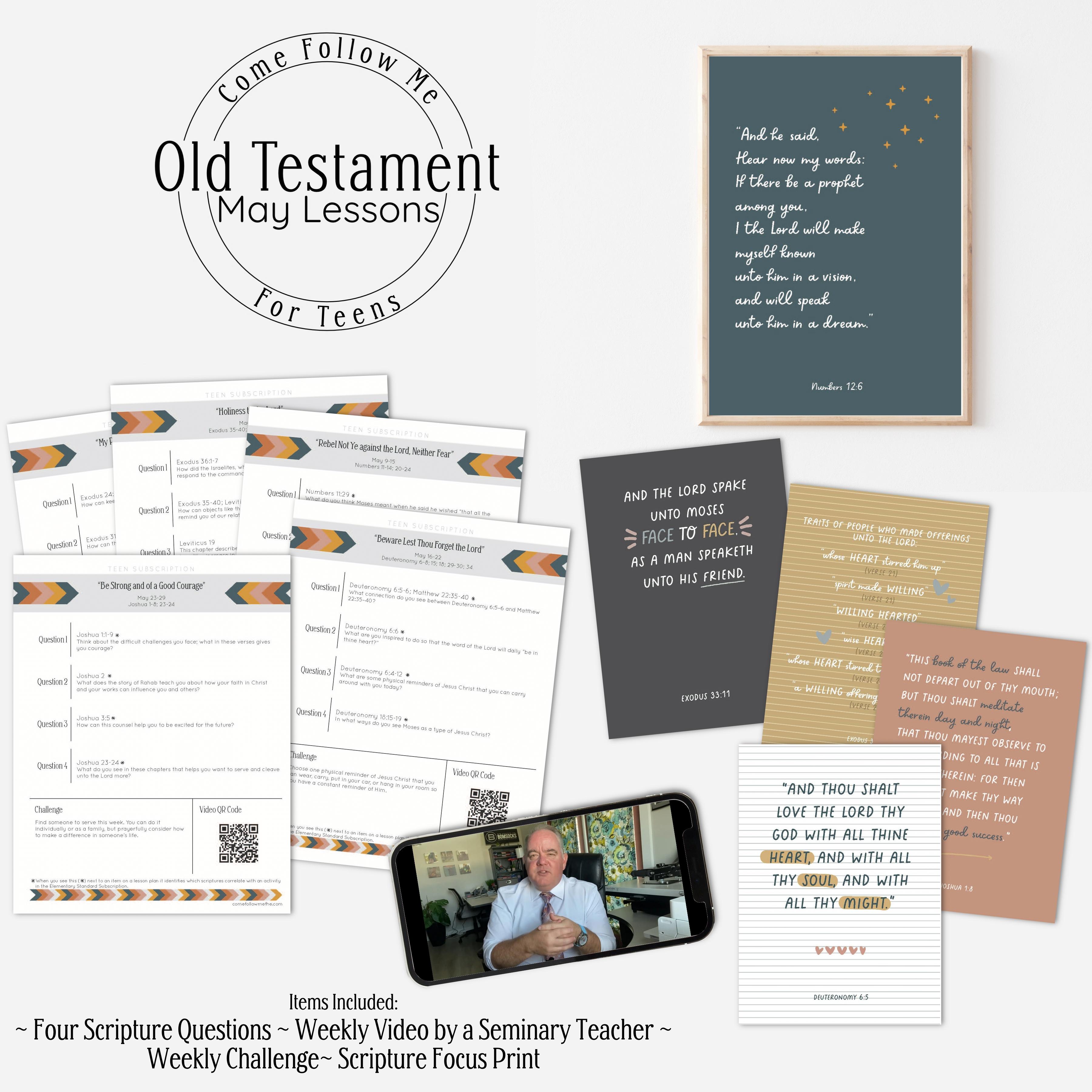 TEEN: Old Testament May Lessons April 25 - May 29 - Come Follow Me FHE