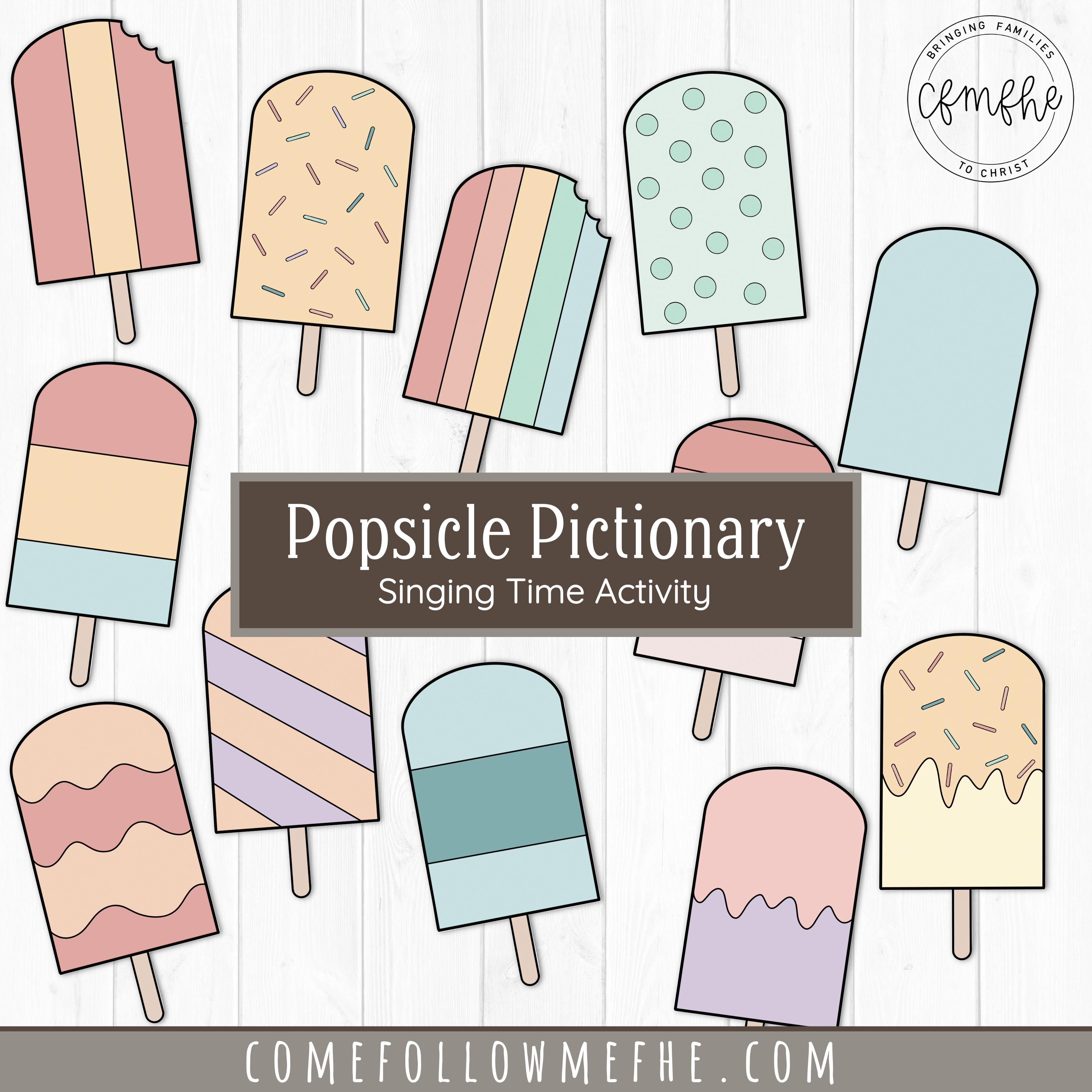 Popsicle Pictionary Singing Time Activity - Come Follow Me FHE