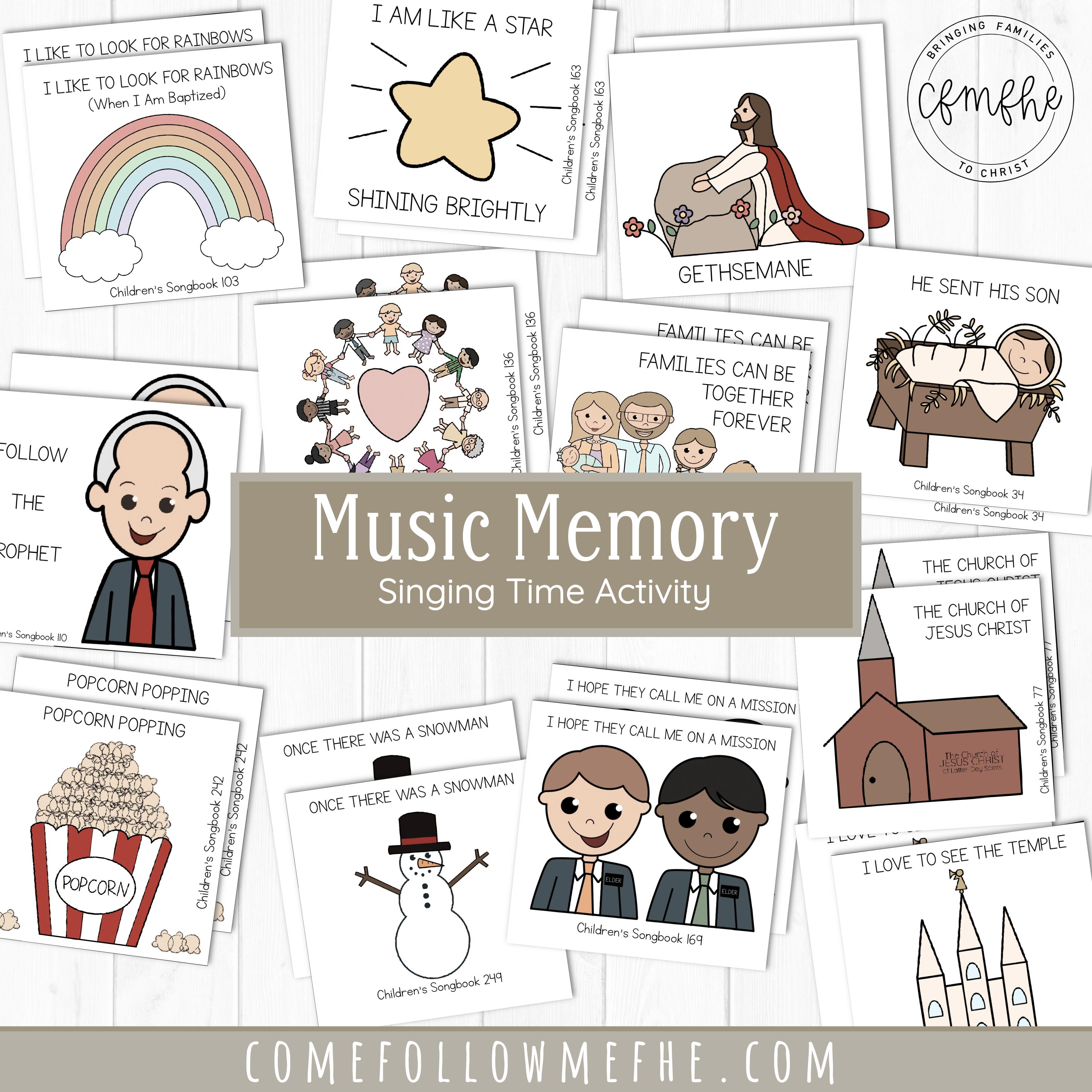 Music Memory Sing Time Activity - Come Follow Me FHE