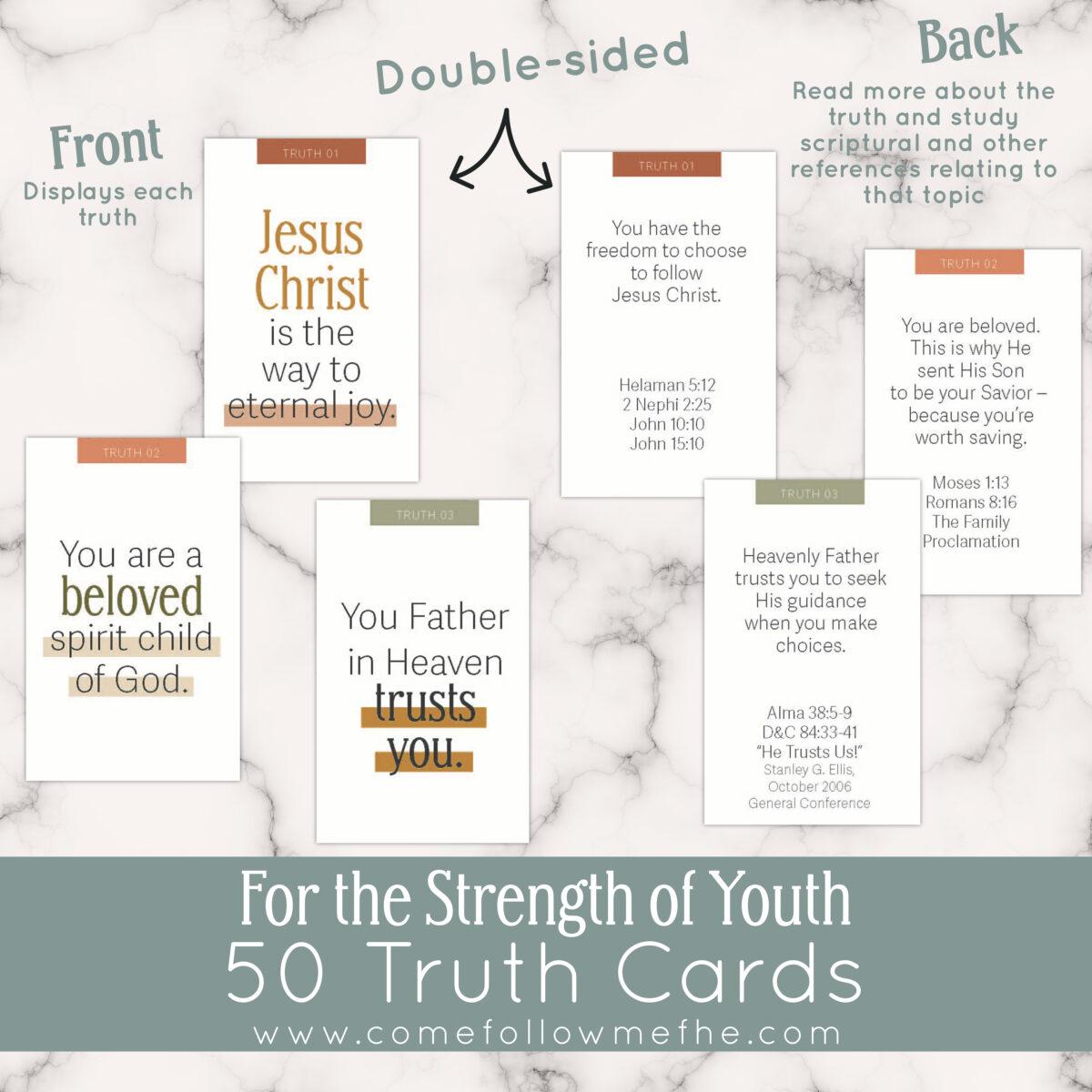 50 Fsy Truth Cards Distributable Come Follow Me Fhe