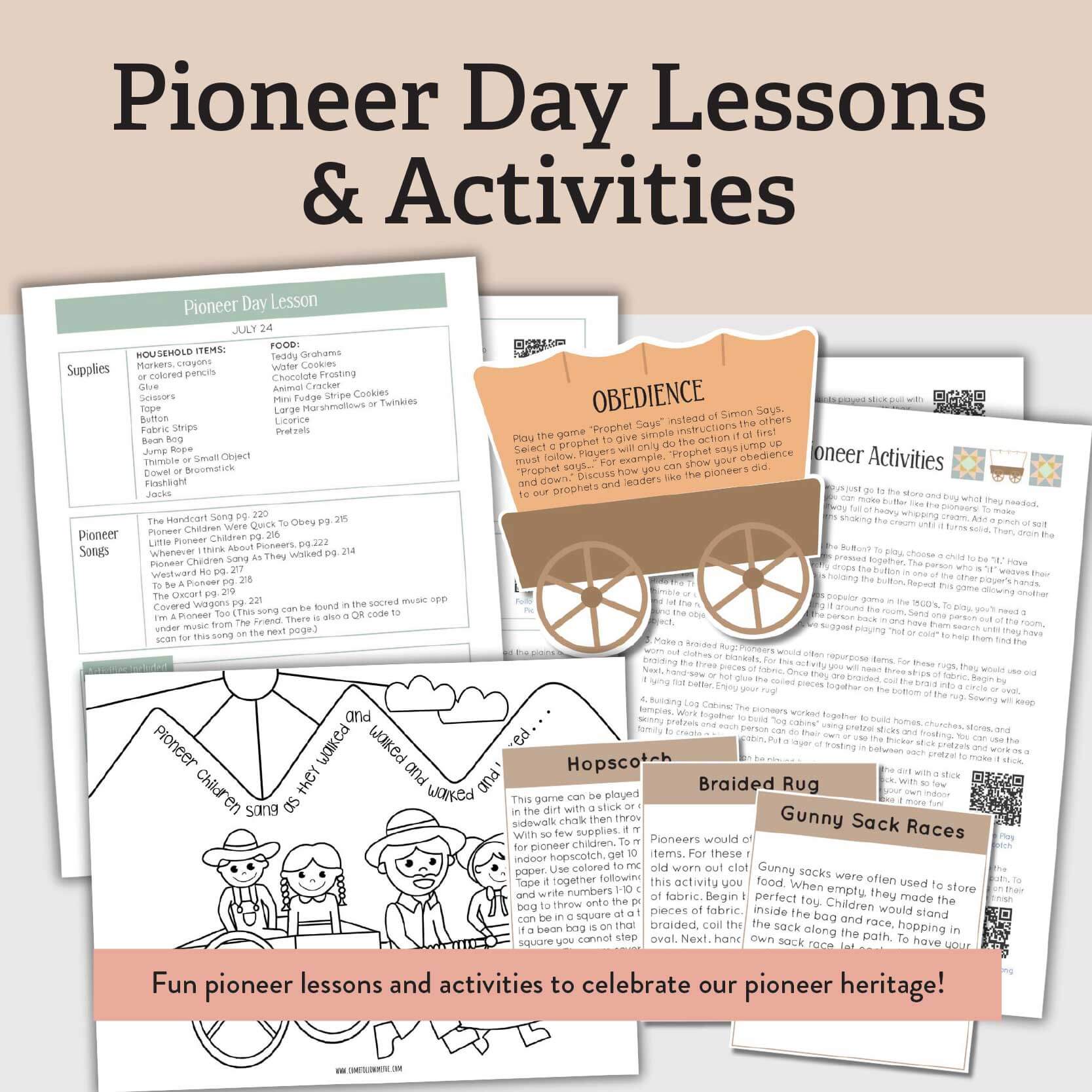 Pioneer Day Lesson and Activities - Come Follow Me FHE