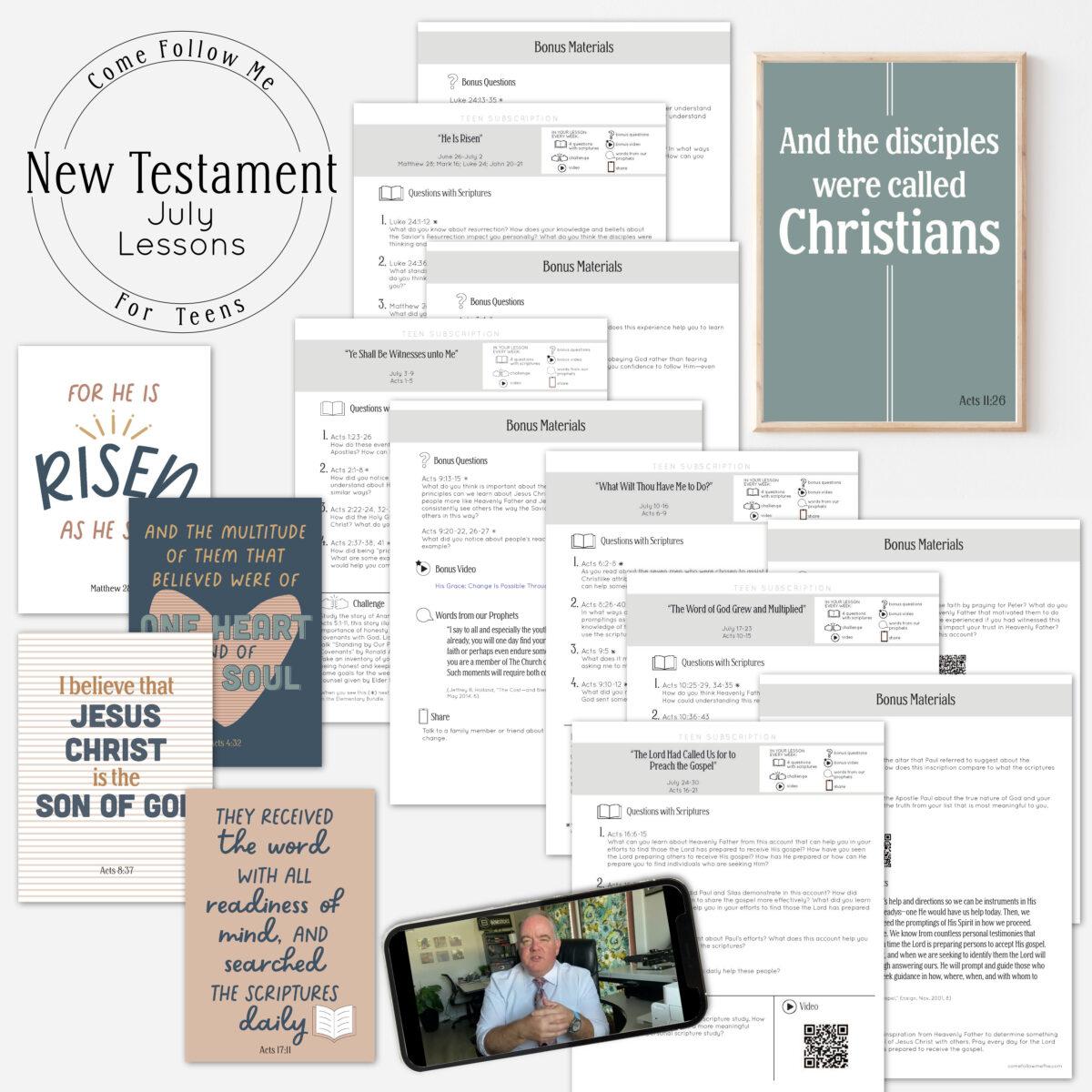 TEEN: New Testament July Lessons June 26 - July 30 - Come Follow Me FHE