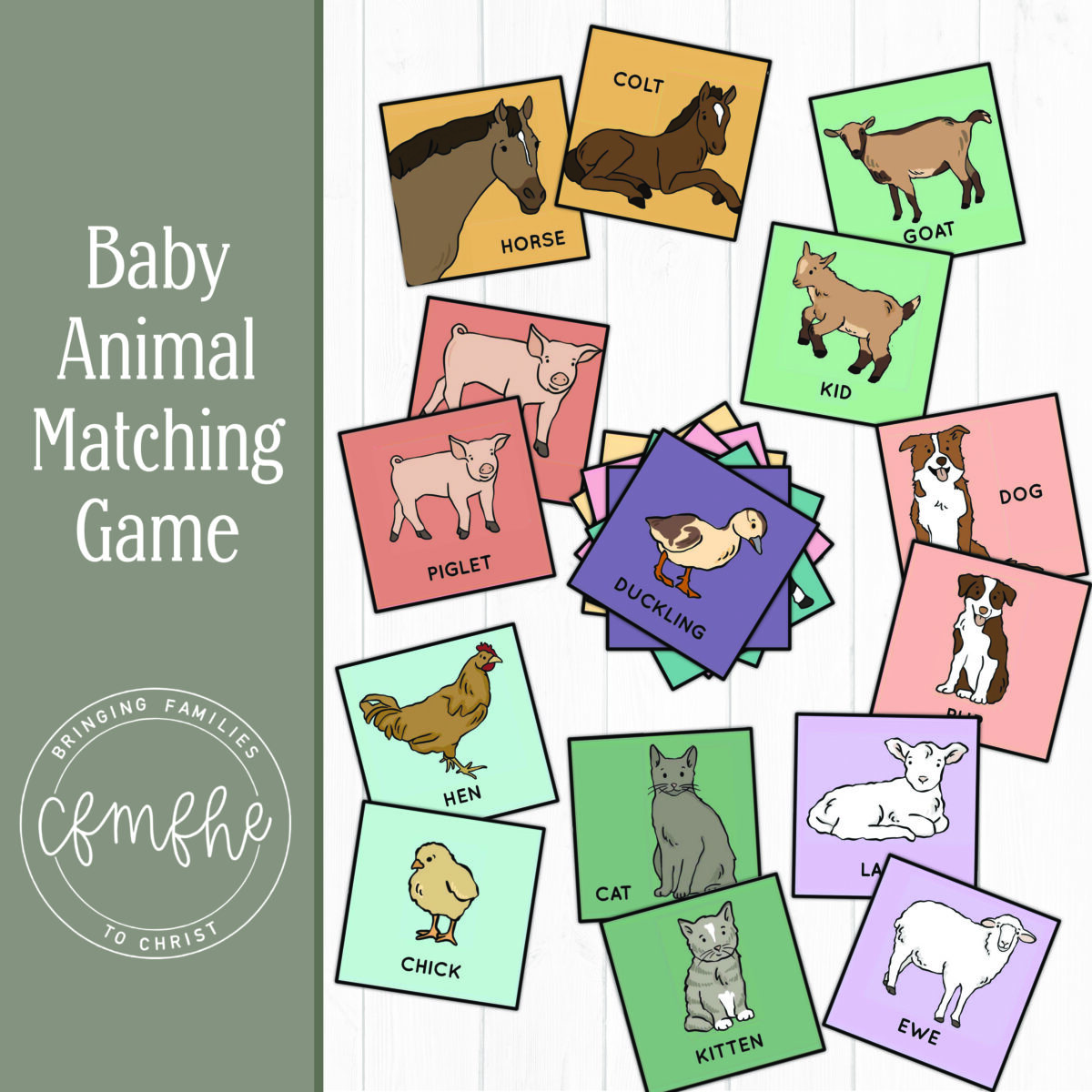 Animal Matching Game - Come Follow Me FHE