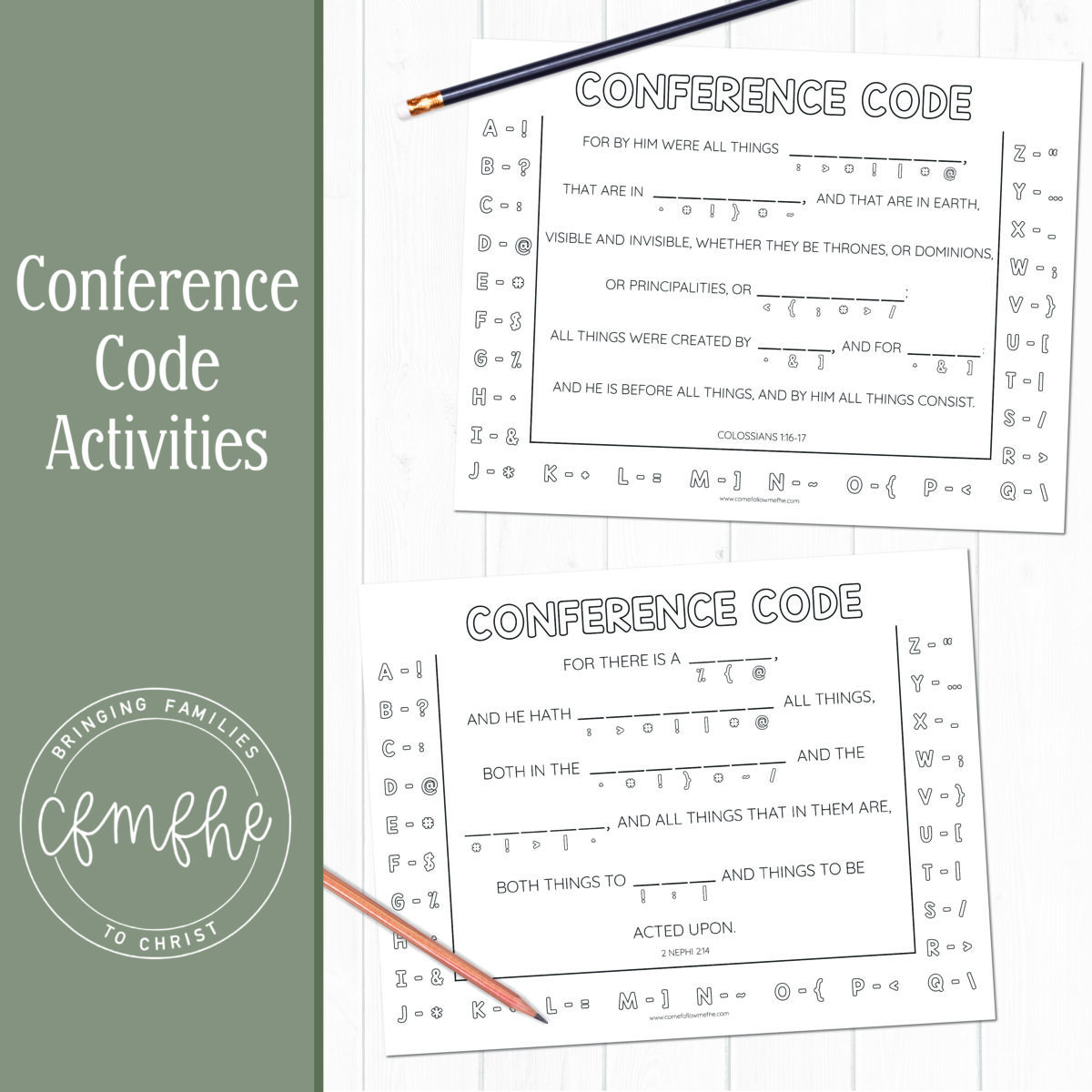General Conference Break the Code - Come Follow Me FHE