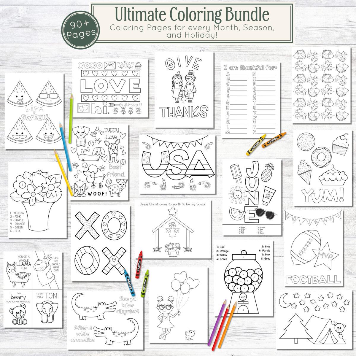 Ultimate Coloring Page Bundle - Come Follow Me FHE