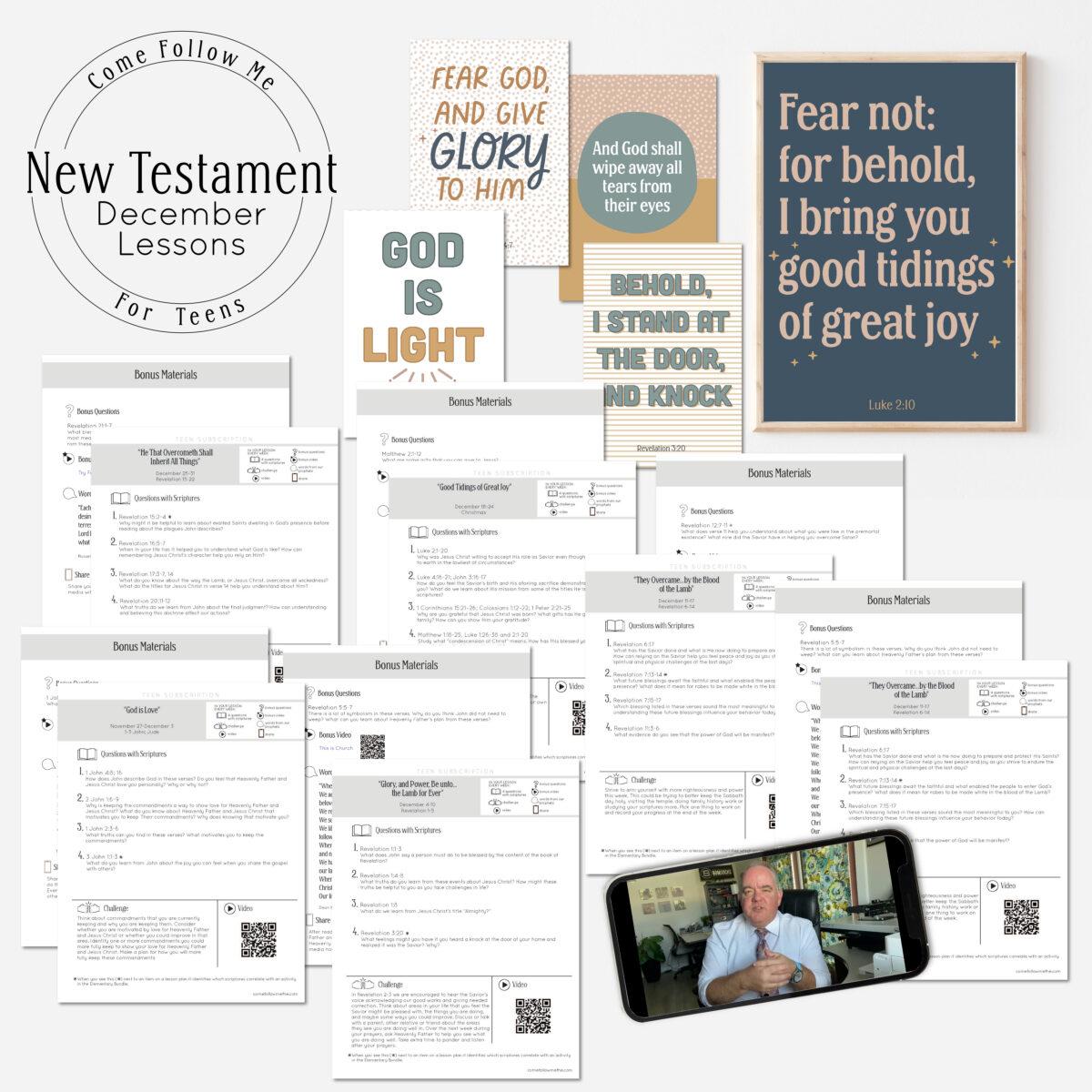 TEEN: New Testament December Lessons Nov 27-Dec 31 - Come Follow Me FHE