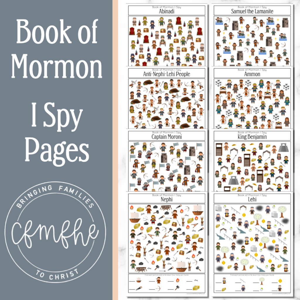 Book of Mormon I Spy Pages - Come Follow Me FHE