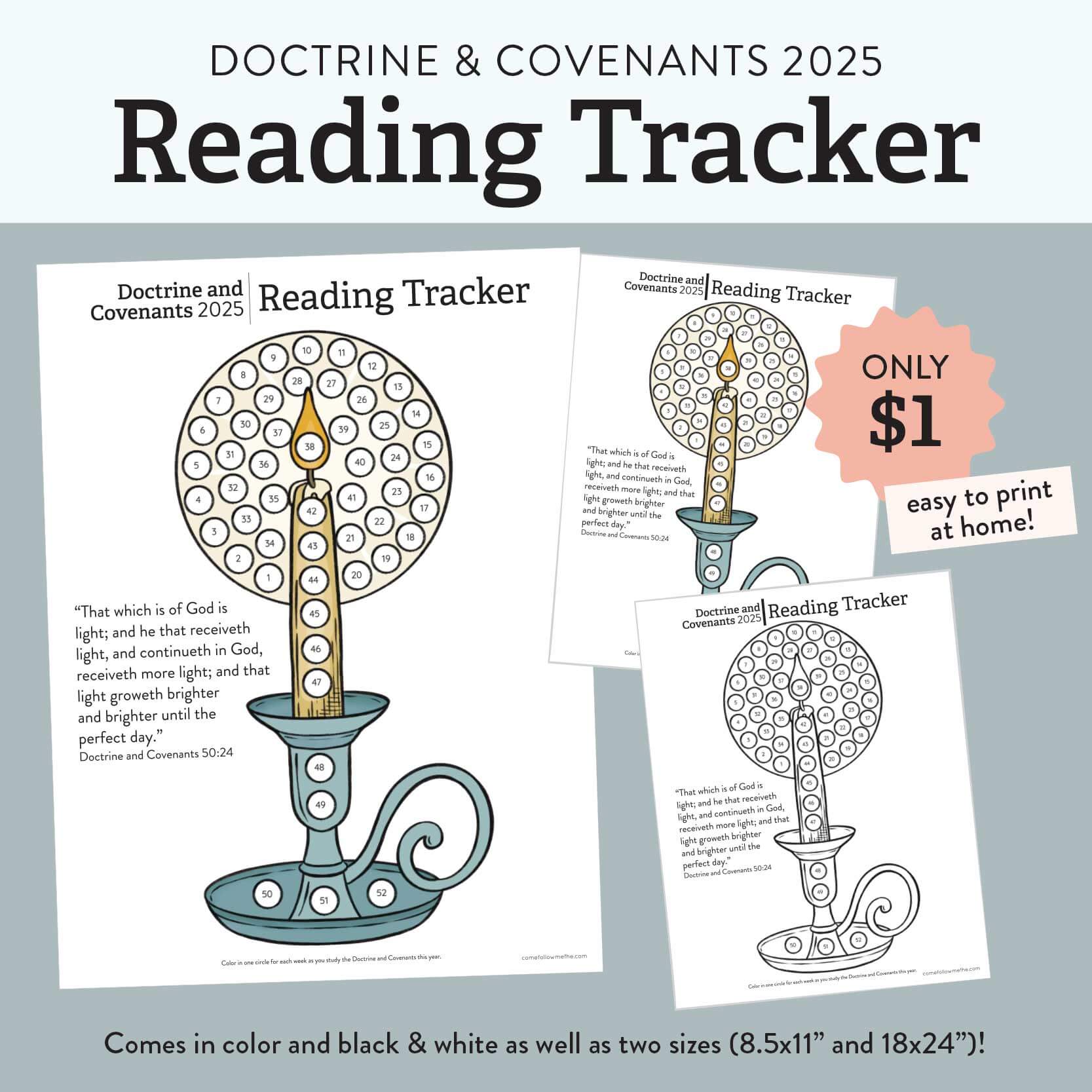 D&C Reading Tracker - Come Follow Me FHE