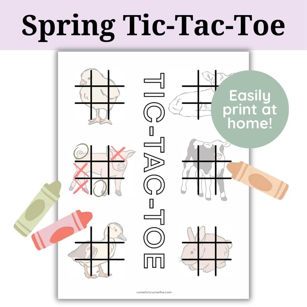 Spring Tic-Tac-Toe - Come Follow Me FHE